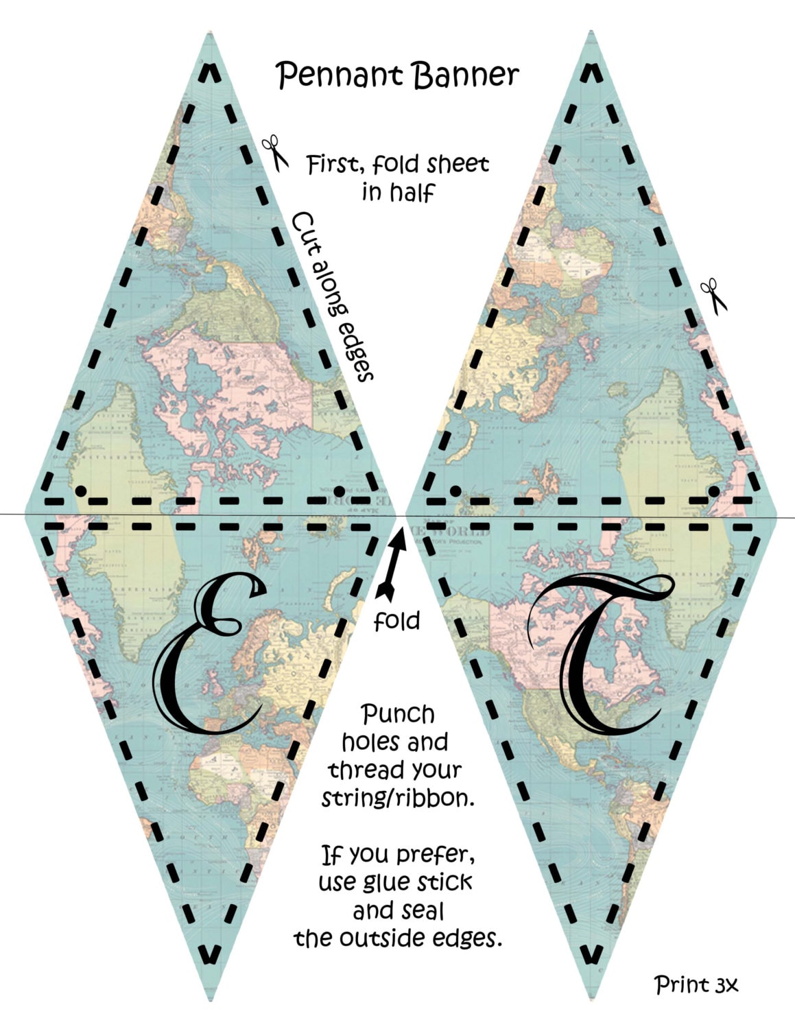 HAPPY RETIREMENT vintage Map Printable Party Banner and Decoration - Etsy