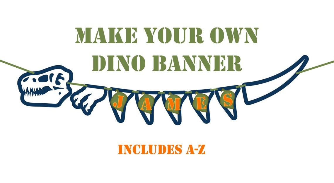 DINOSAUR BANNER Printable Party Banner and Decoration A - Etsy