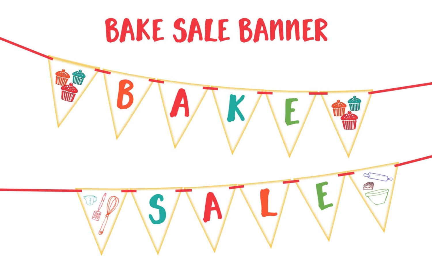 BAKE SALE BANNER- Printable Party Banner and Decoration - Boldly ...
