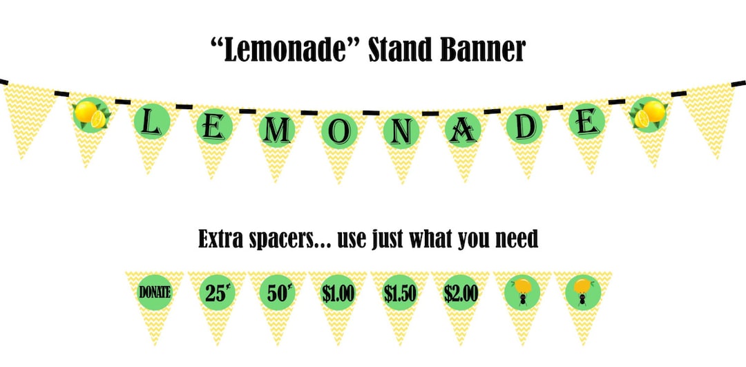 LEMONADE STAND BANNER- Printable Banner and Decor - Let the Neighbors ...