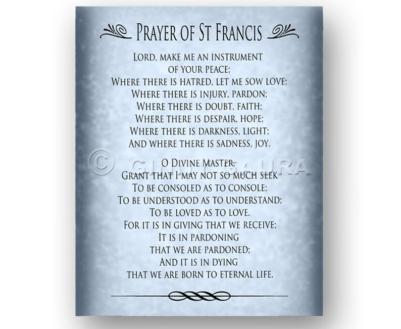 Prayer of St. Francis Art - 8x10 Instant Printable Digital Download ...