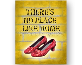 There's No Place Like Home Wizard of Oz Art Rainbow Art - Etsy