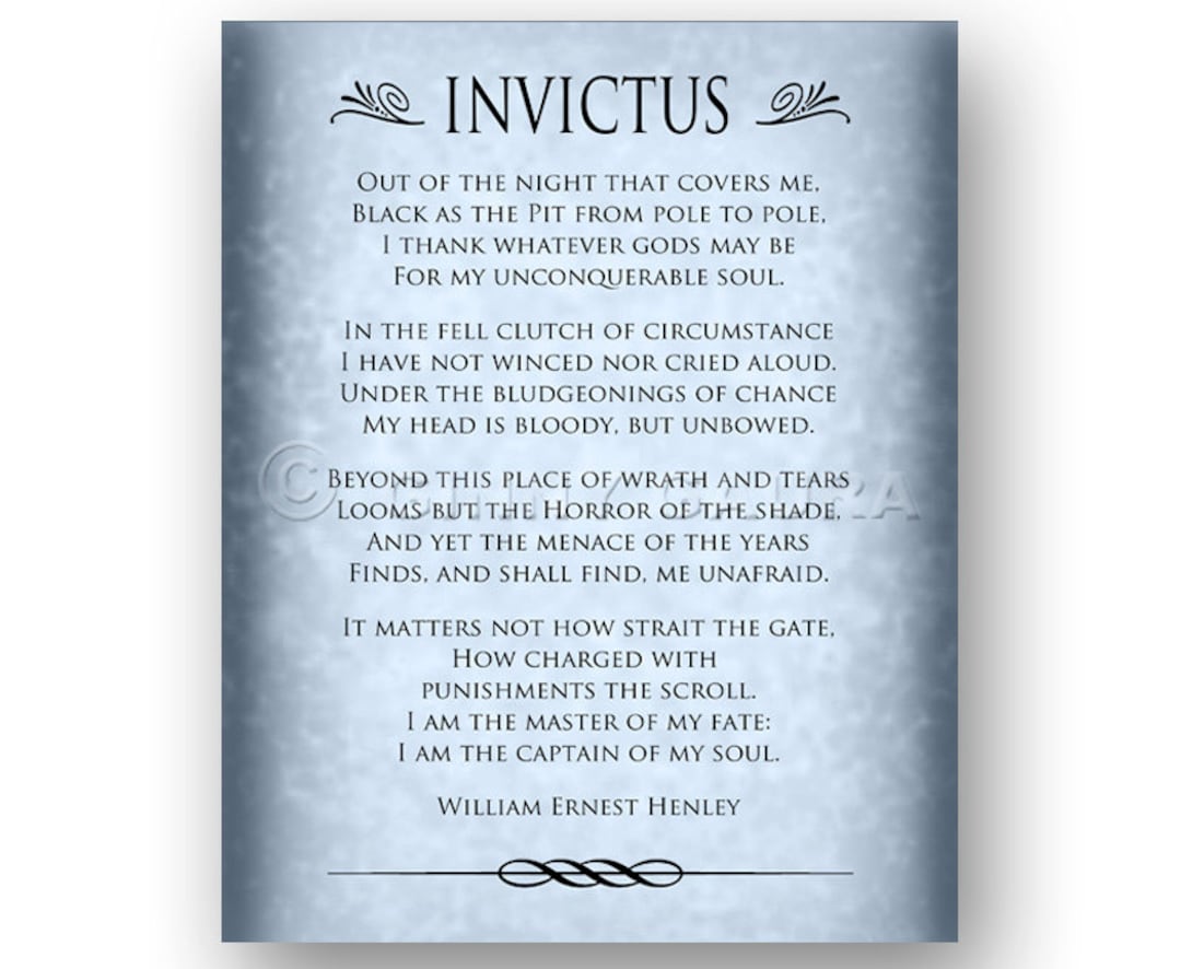 Invictus Poem Printable