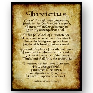 Invictus Poem Poetry by William Ernest Henley - 8x10 Instant Printable ...