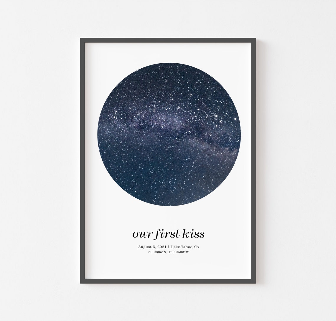 Custom Star Charts Starry Night Poster Digital Sky Map - Etsy