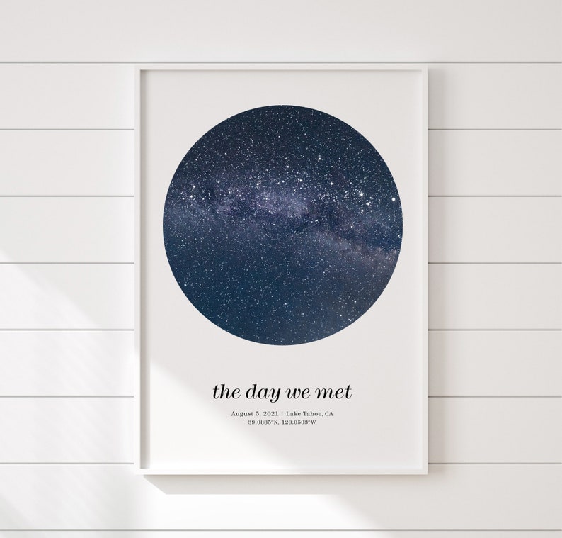 First Kiss Map, Starry Night Poster, Digital Star Wall Art for ...