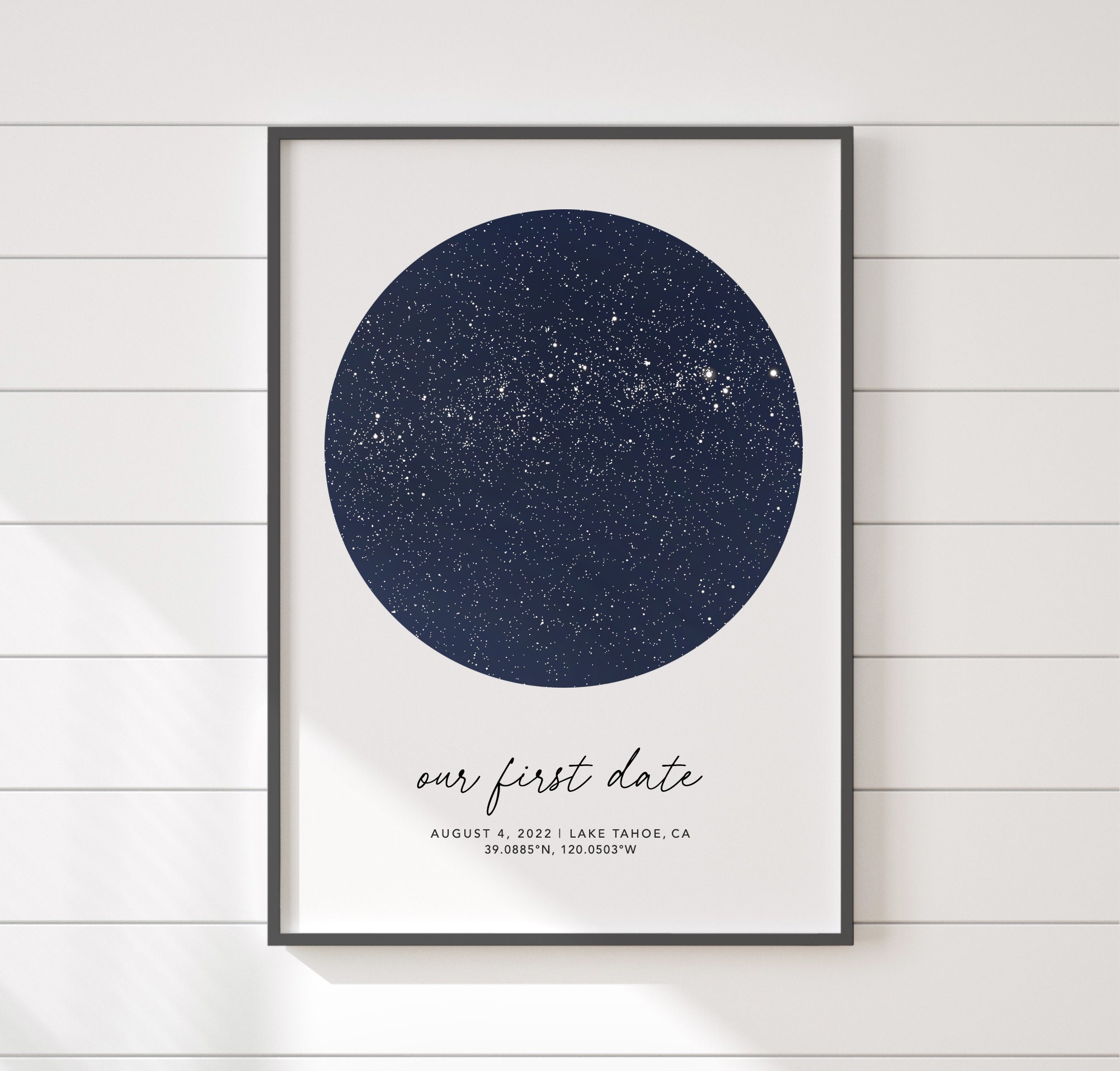 Star Map First Date Anniversary Print, Night Sky Print, Special Gift ...