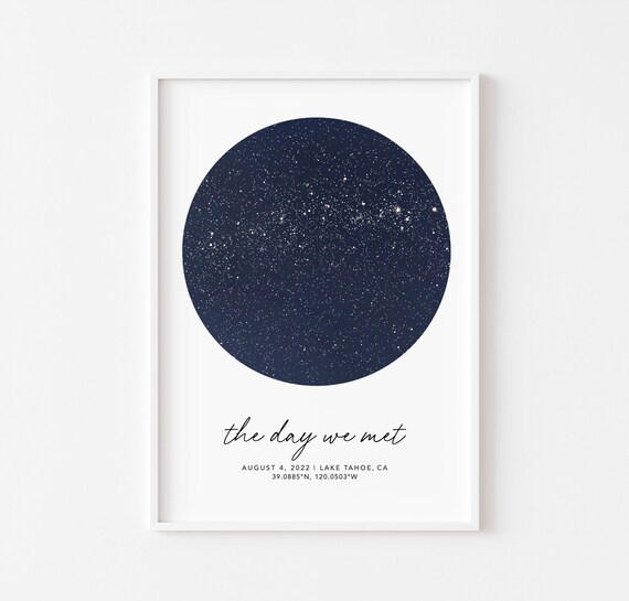 Star Map Couples Romantic Gift Night Sky When We Met | Etsy
