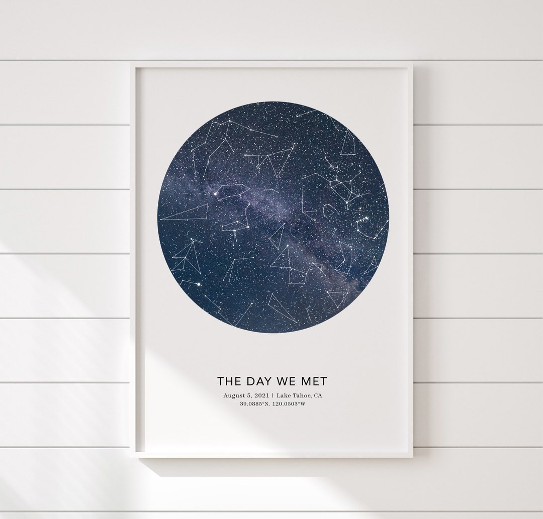 Star Map Boyfriend Special Day Gift, Day We Met Star Map, 1 Year ...