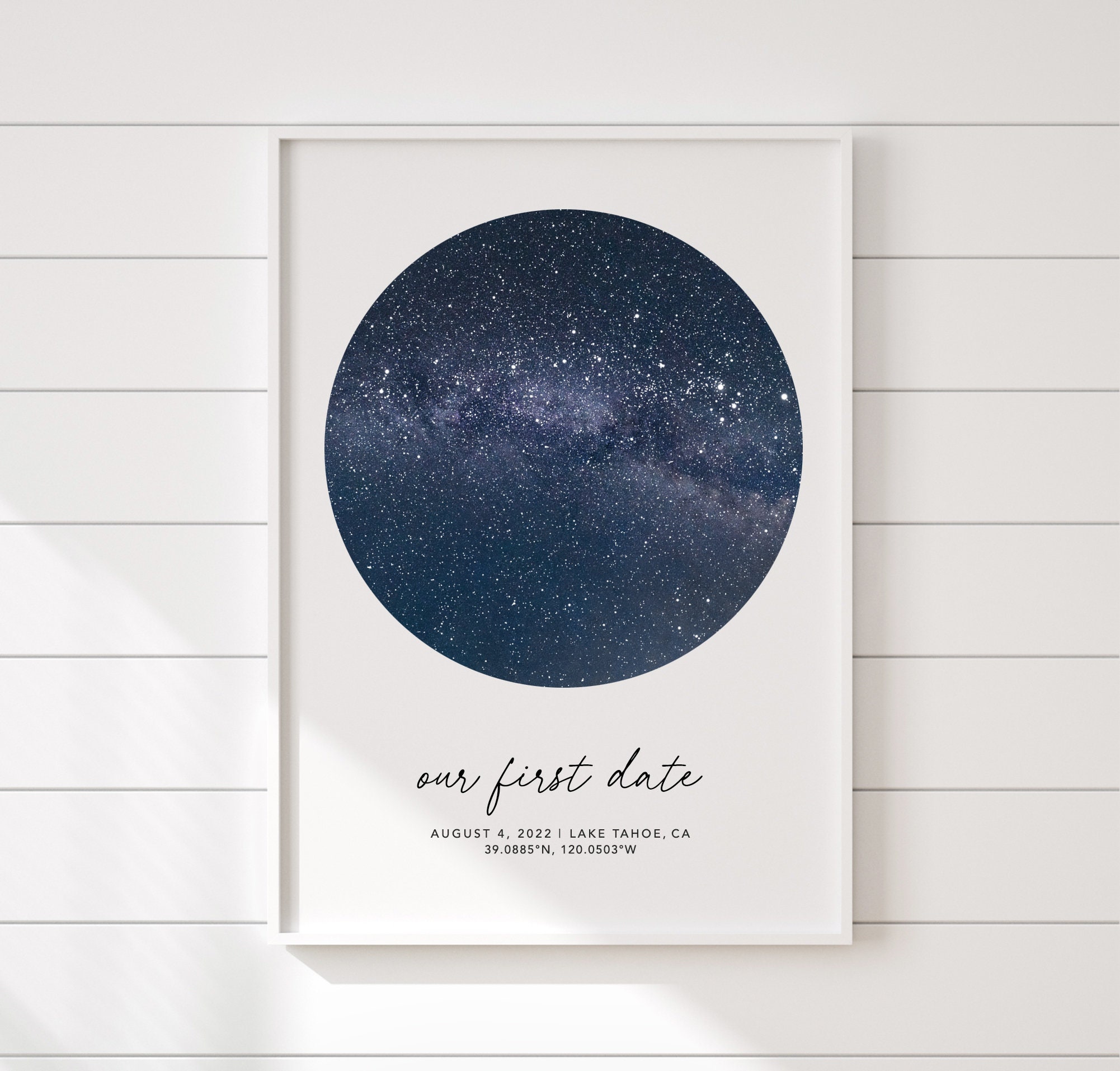 Custom Star Charts, Starry Night Poster, Pdf Sky Map, Digital Newlywed ...