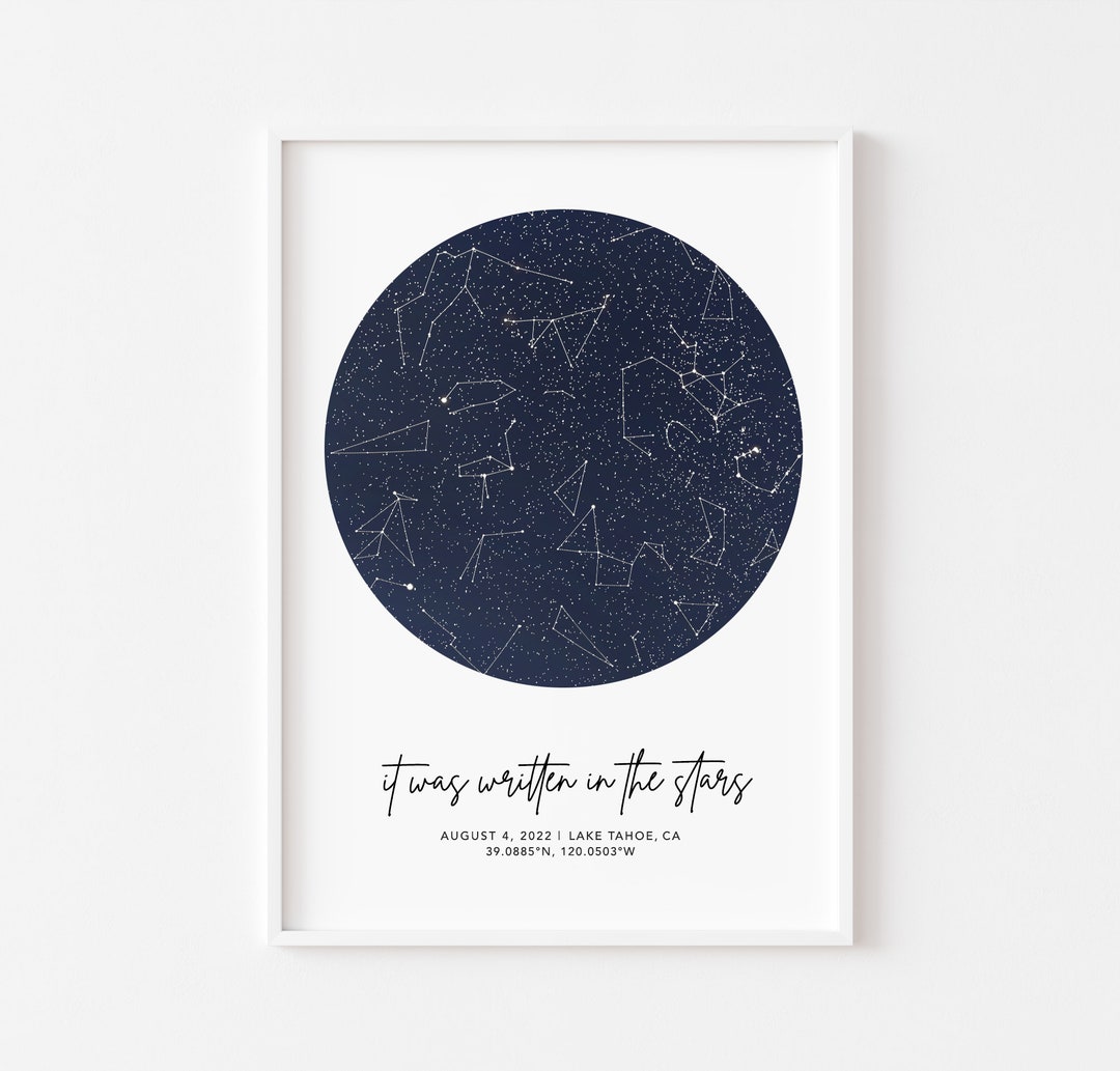 Star Map Personalized Engagement Gifts for Couples, First Date Map of ...