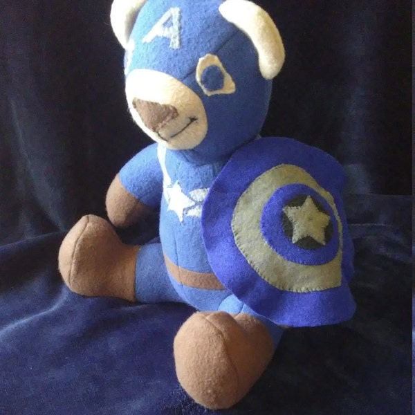 Captain America Bear - Etsy