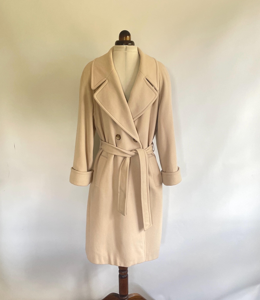 Vintage Coat Beige Wool Angora With Tie Belt by J Taylor 12 U.K. C1990s ...