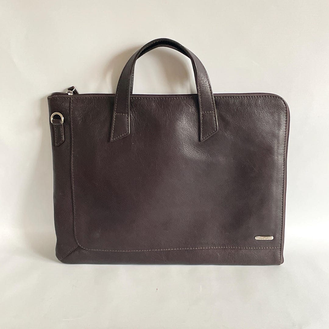 Vintage Brief Case Tablet Bag Attache Case Brown Leather by Hidesign ...
