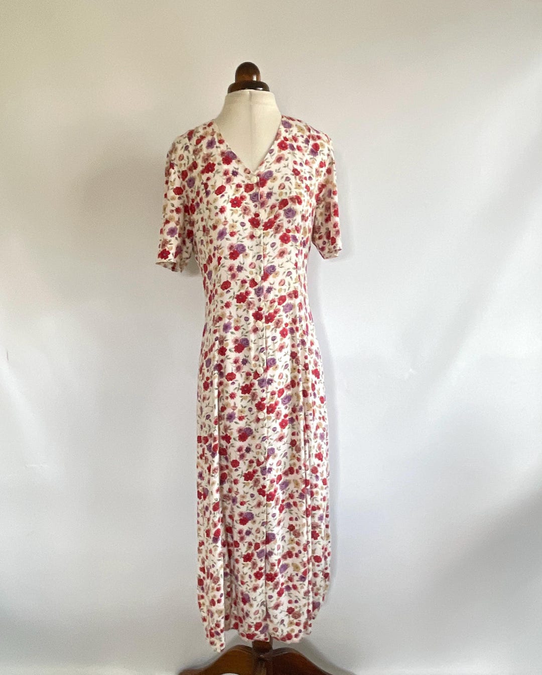 Vintage Dress Floral Fit and Flare Boho Hippy 40s Look by Rebecca ...