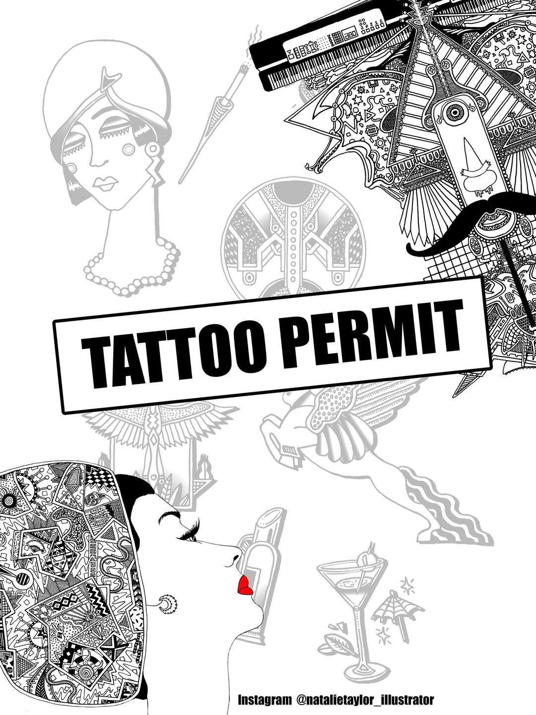 Tattoo Permit/pass/ticket/permission - for Illustration Artwork ...
