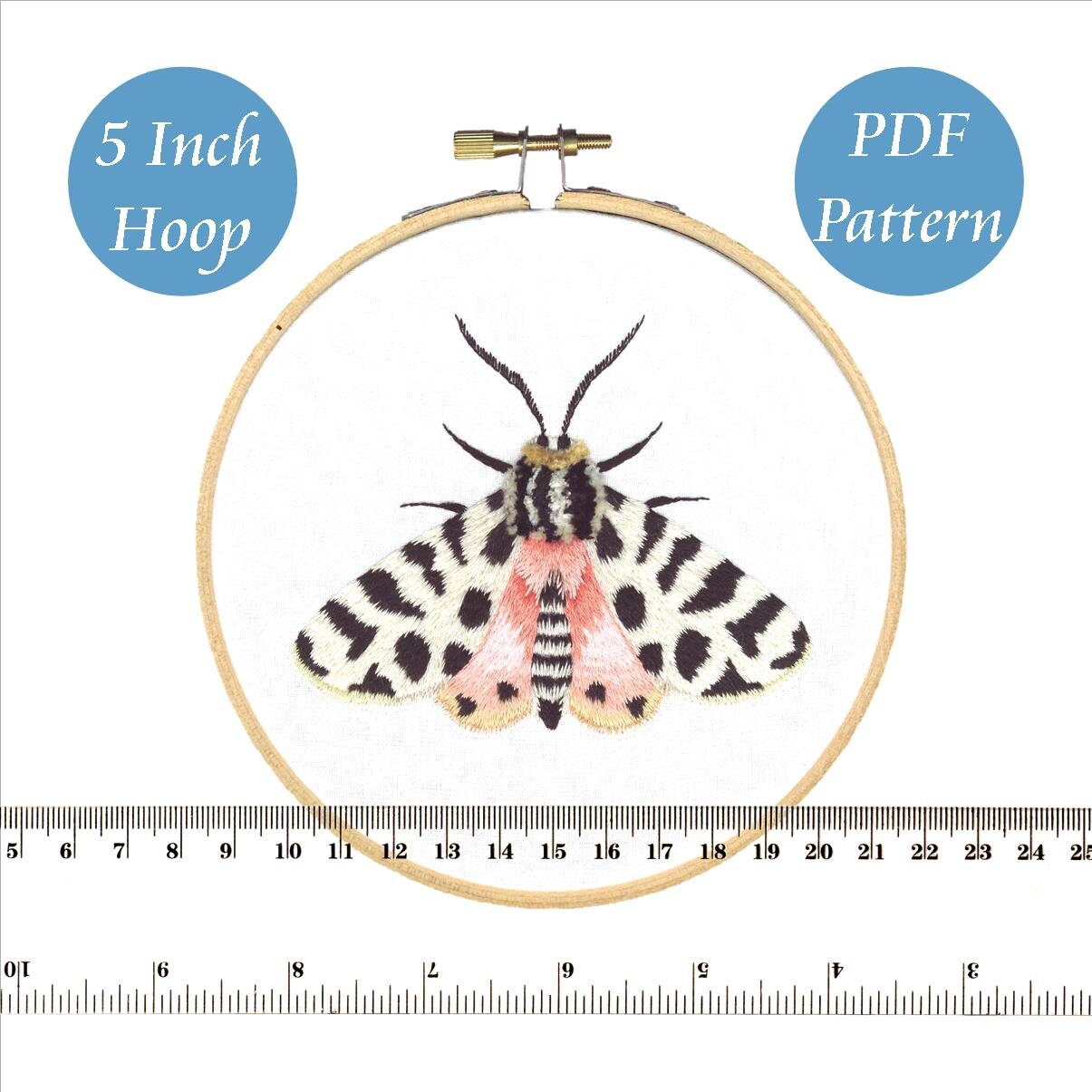 Hand Embroidery Pattern. PDF. Tiger Moth. Apantesis - Etsy Australia
