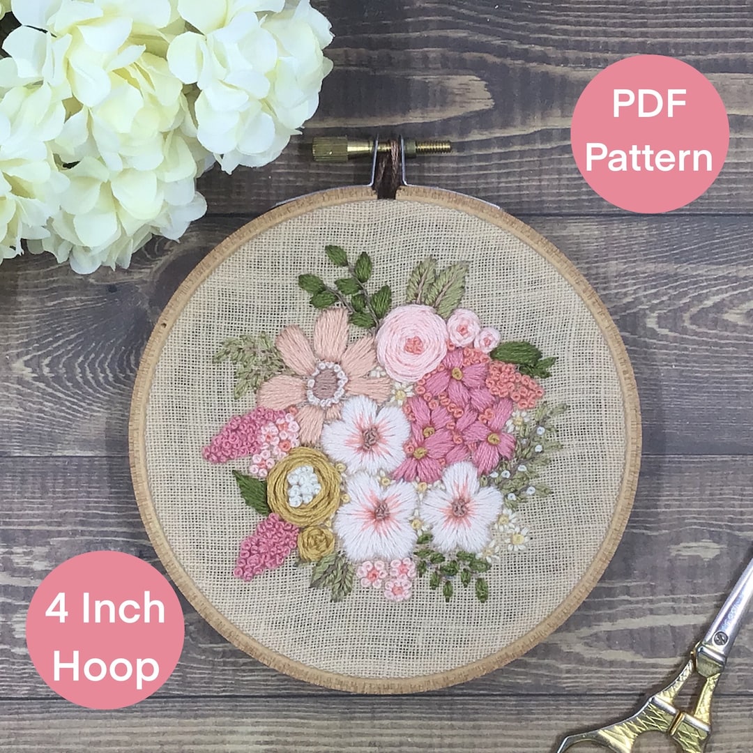 Hand Embroidery Pattern. Floral Bouquet. PDF, Digital Download, Design ...