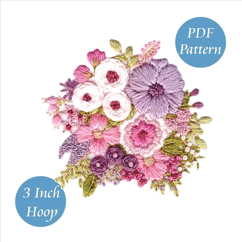 Hand Embroidery Pattern. PDF. Little Posy 3. Digital Download. How to ...