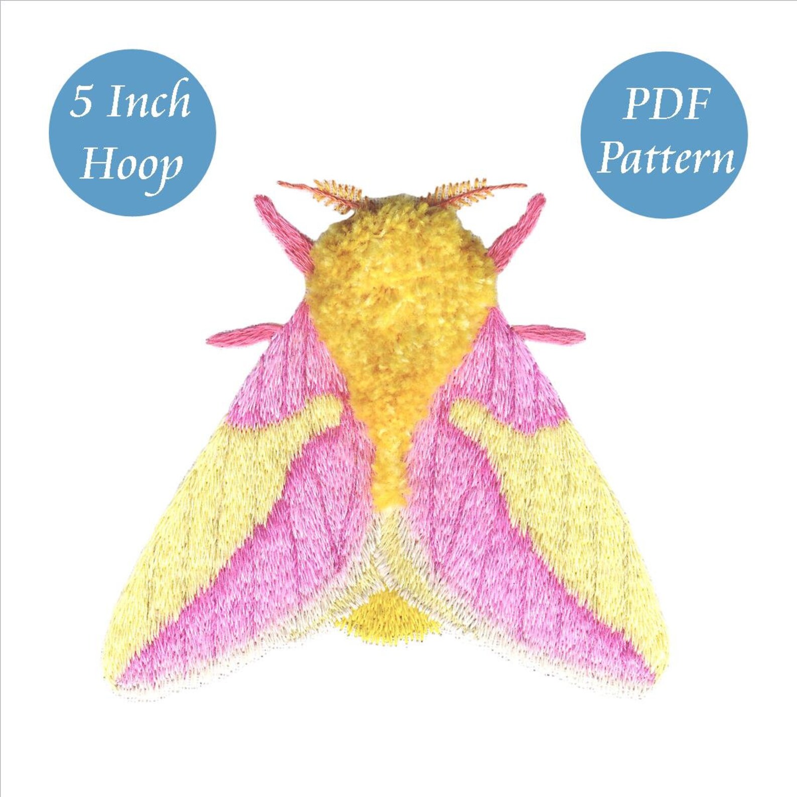 Hand Embroidery Pattern. PDF. Rosy Maple Moth. How to Pattern. - Etsy ...
