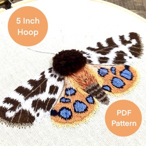 Hand Embroidery Pattern. PDF. Garden Tiger Moth. How to Pattern. Step ...