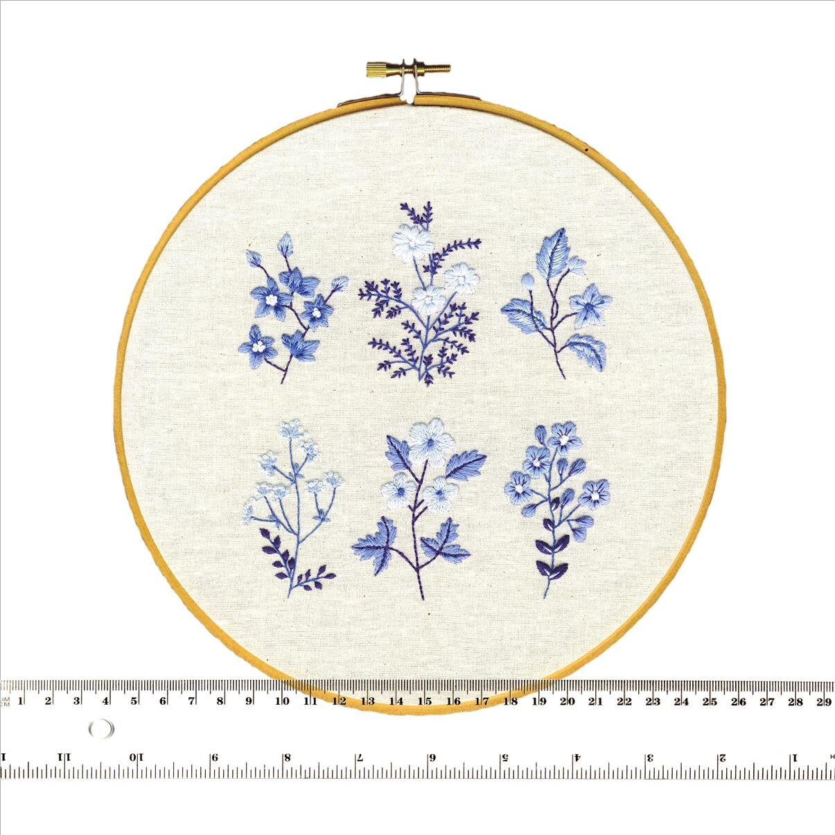 Hand Embroidery Pattern. PDF. Blue Botanical Printable - Etsy Australia