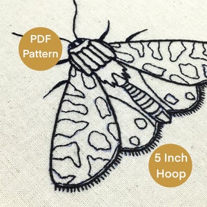 Hand Embroidery Pattern. PDF. Line Art Tiger Moth. Outline Embroidery ...