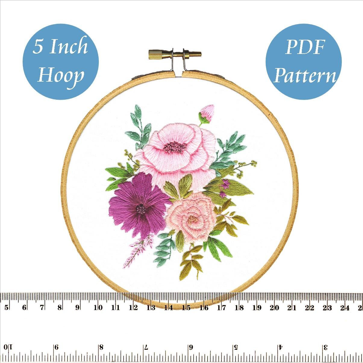 Hand Embroidery Pattern. PDF. Hannah Floral Pattern.. How to | Etsy