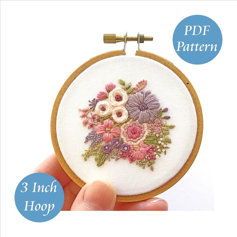 Hand Embroidery Pattern. PDF. Little Posy 3. Digital Download. How to ...