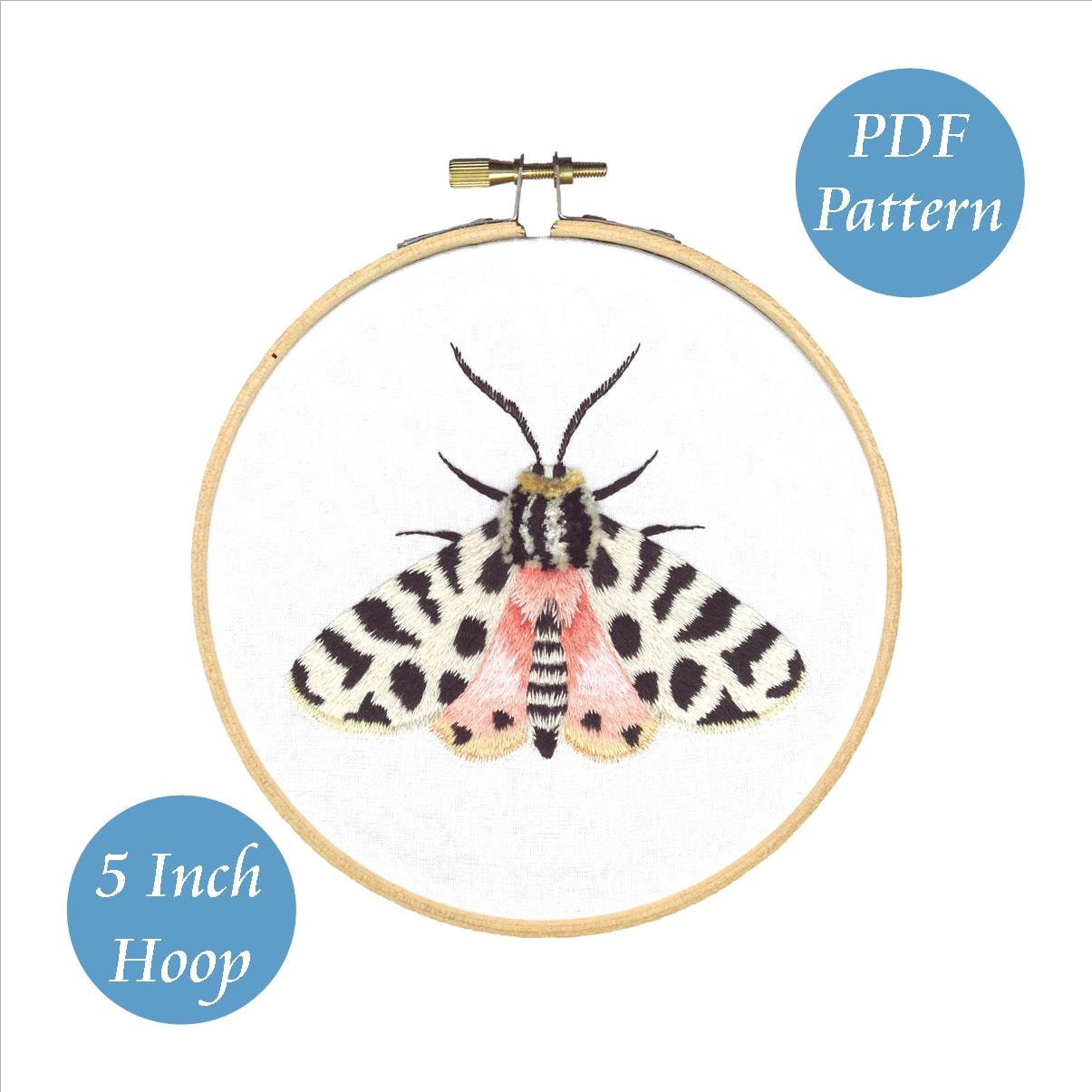 Hand Embroidery Pattern. PDF. Tiger Moth. Apantesis - Etsy Australia