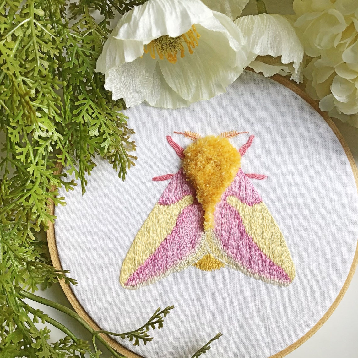 Hand Embroidery Pattern. PDF. Rosy Maple Moth. How to Pattern. | Etsy