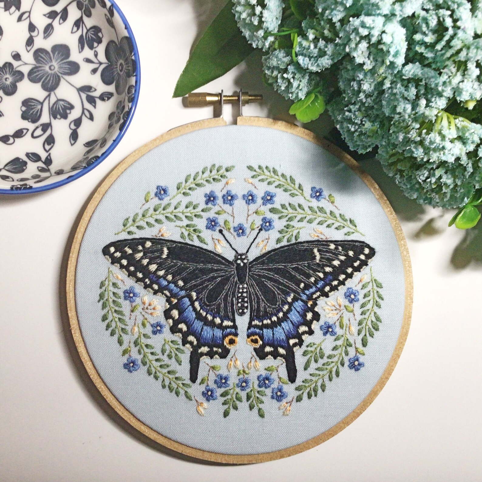 Hand Embroidery Pattern. PDF. Eastern Black Swallowtail | Etsy