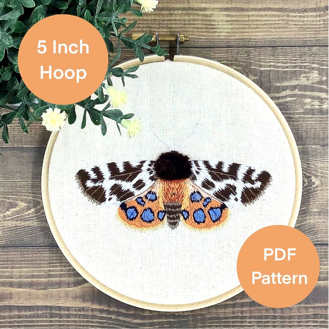 Hand Embroidery Pattern. PDF. Garden Tiger Moth. How to Pattern. Step ...