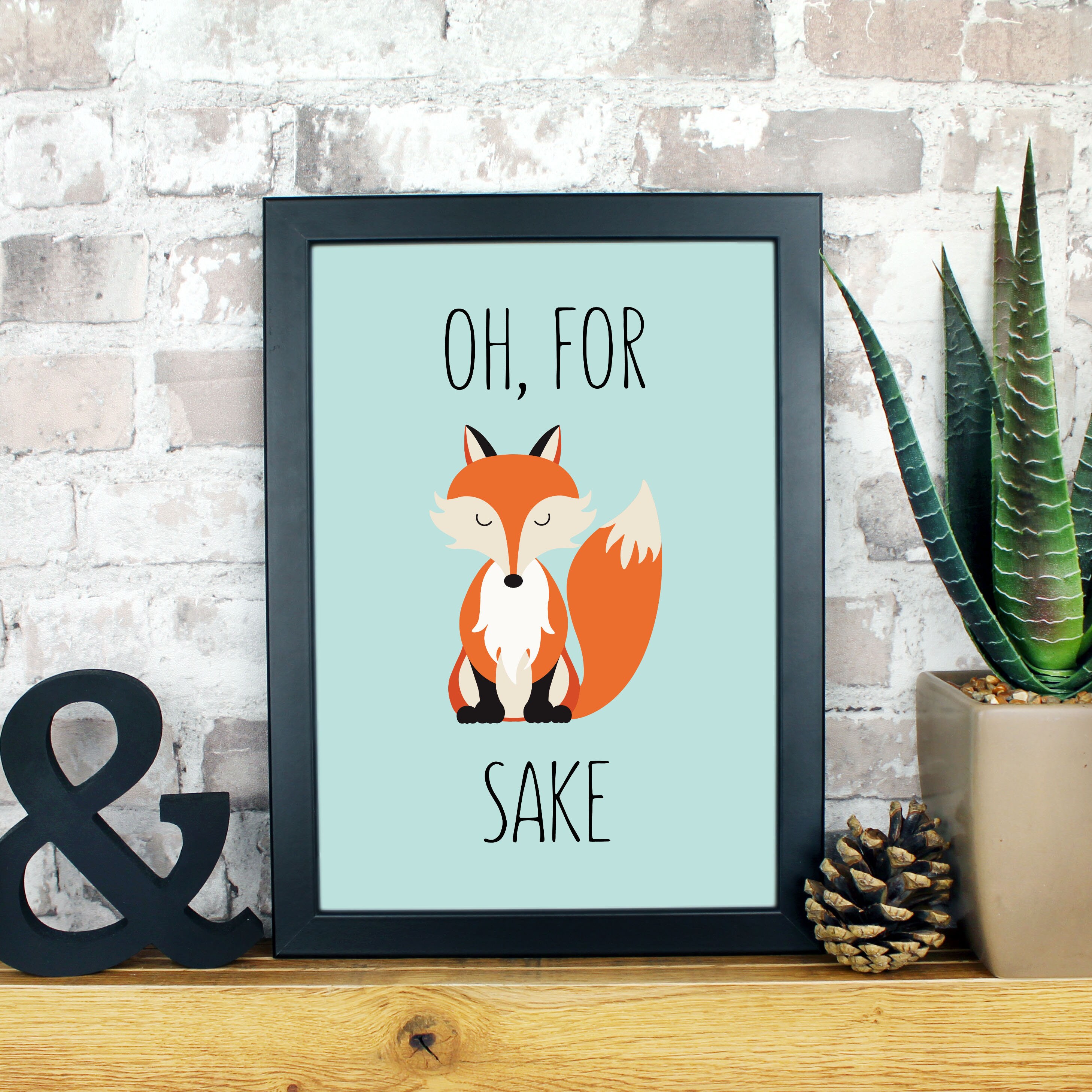 For Fox Sake Funny Word Pun Print - Etsy UK