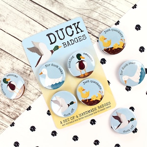 Duck Rude Word Pun Pin Badges - Set of Four - Etsy UK