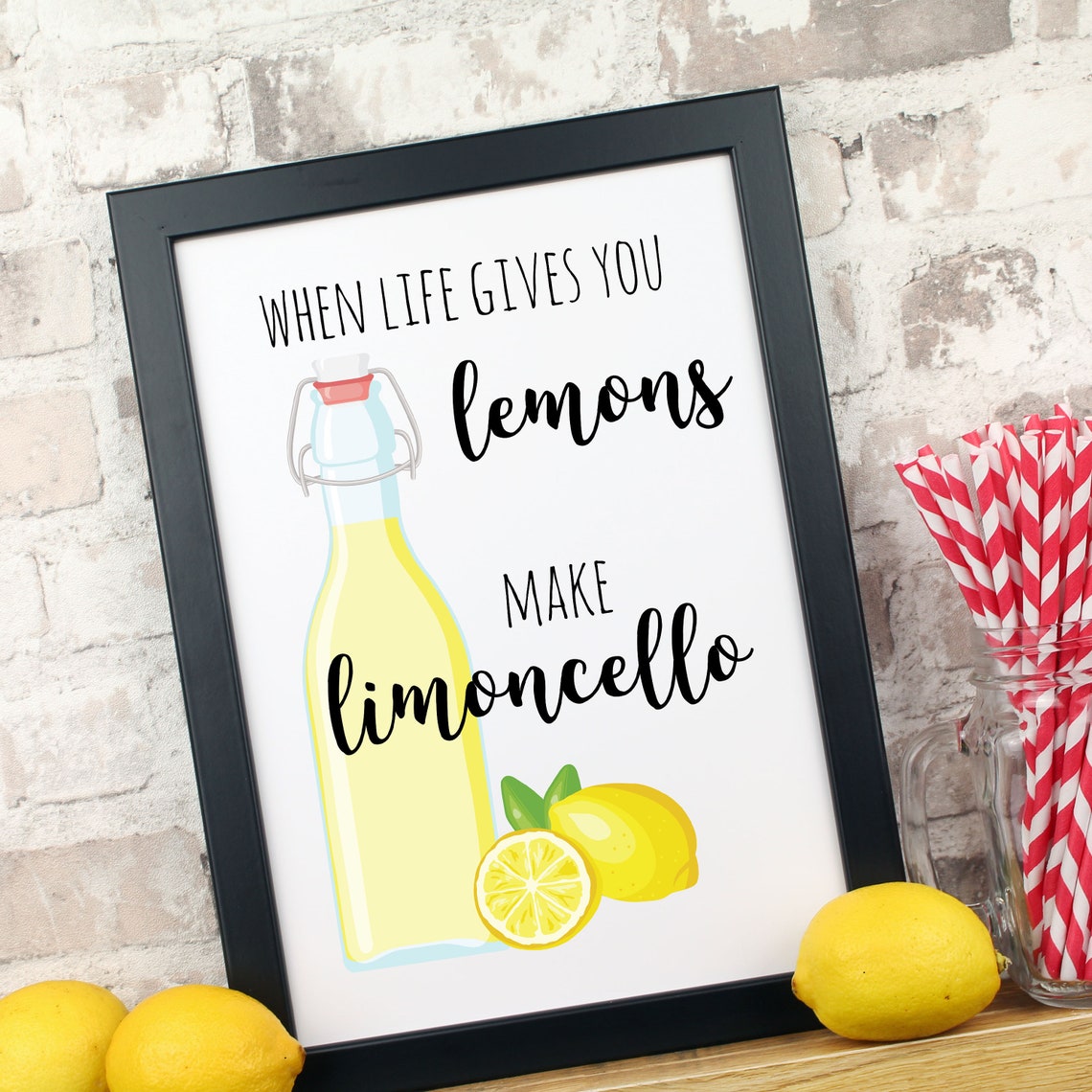 When Life Gives You Lemons Make Limoncello Kitchen Print | Etsy