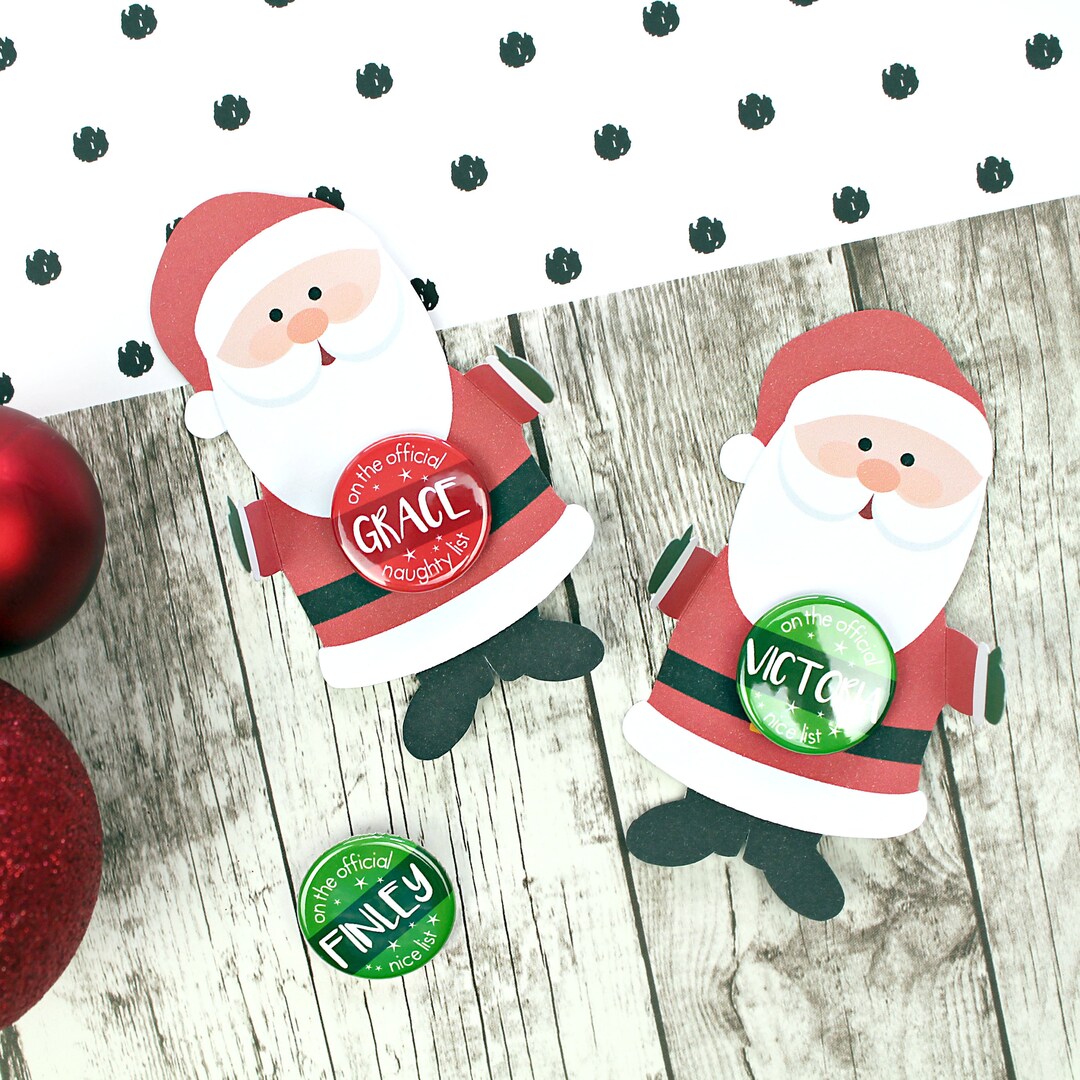 Personalised Santa Naughty or Nice List Button Badge - Etsy UK
