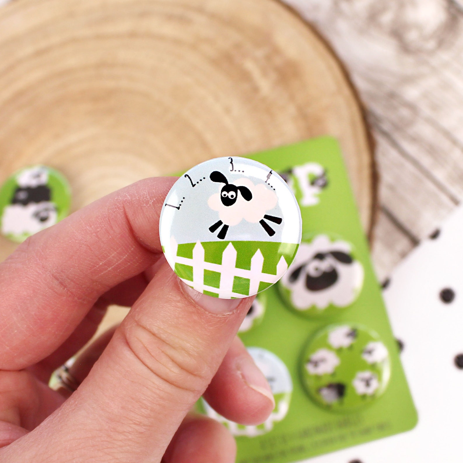 Cute Black and White Sheep Pin Badges - Set of Four - Etsy UK