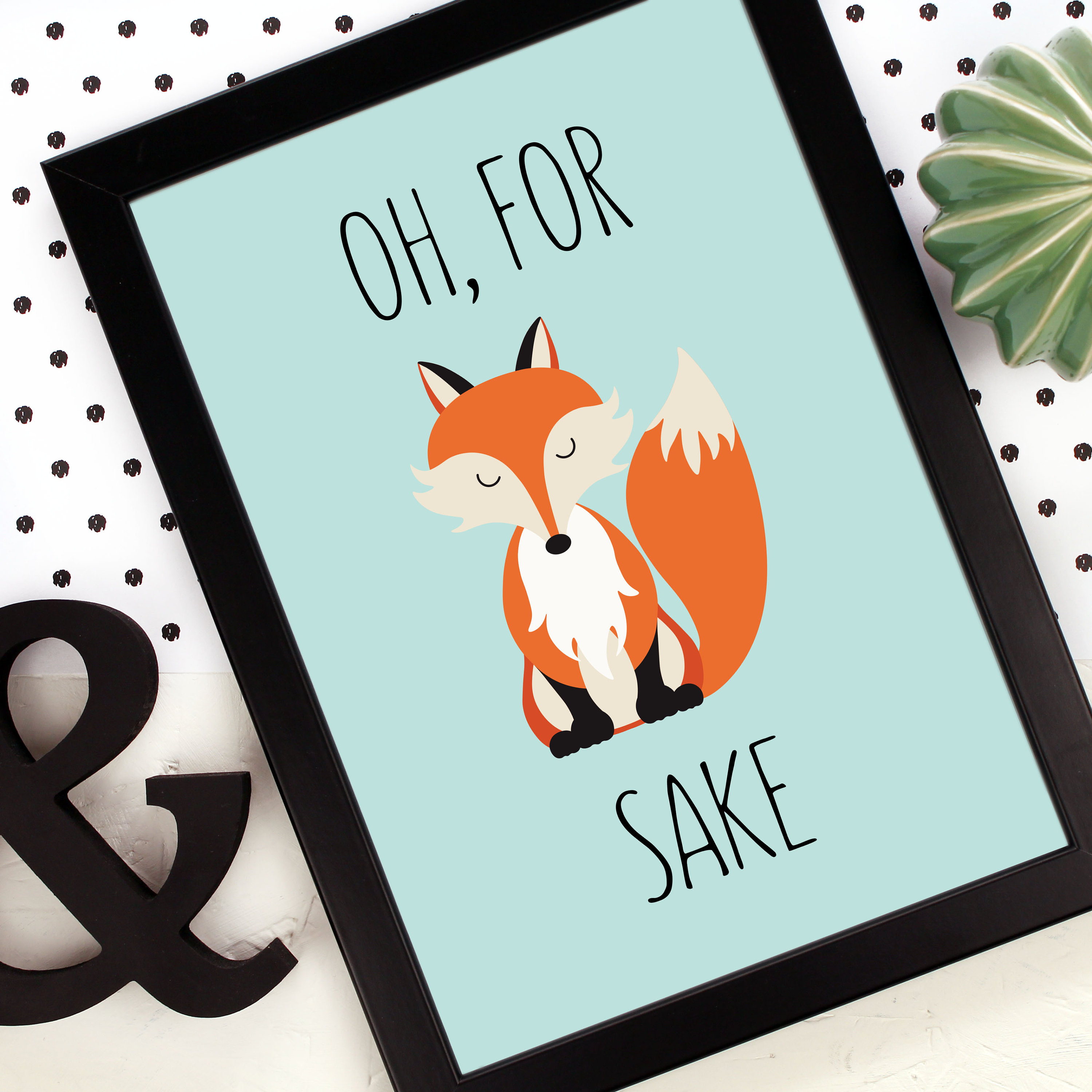 For Fox Sake Funny Word Pun Print - Etsy UK