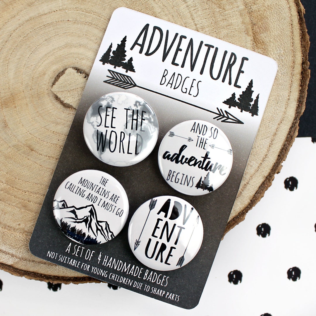 Adventure Wanderlust Button Badges Set of Four - Etsy UK