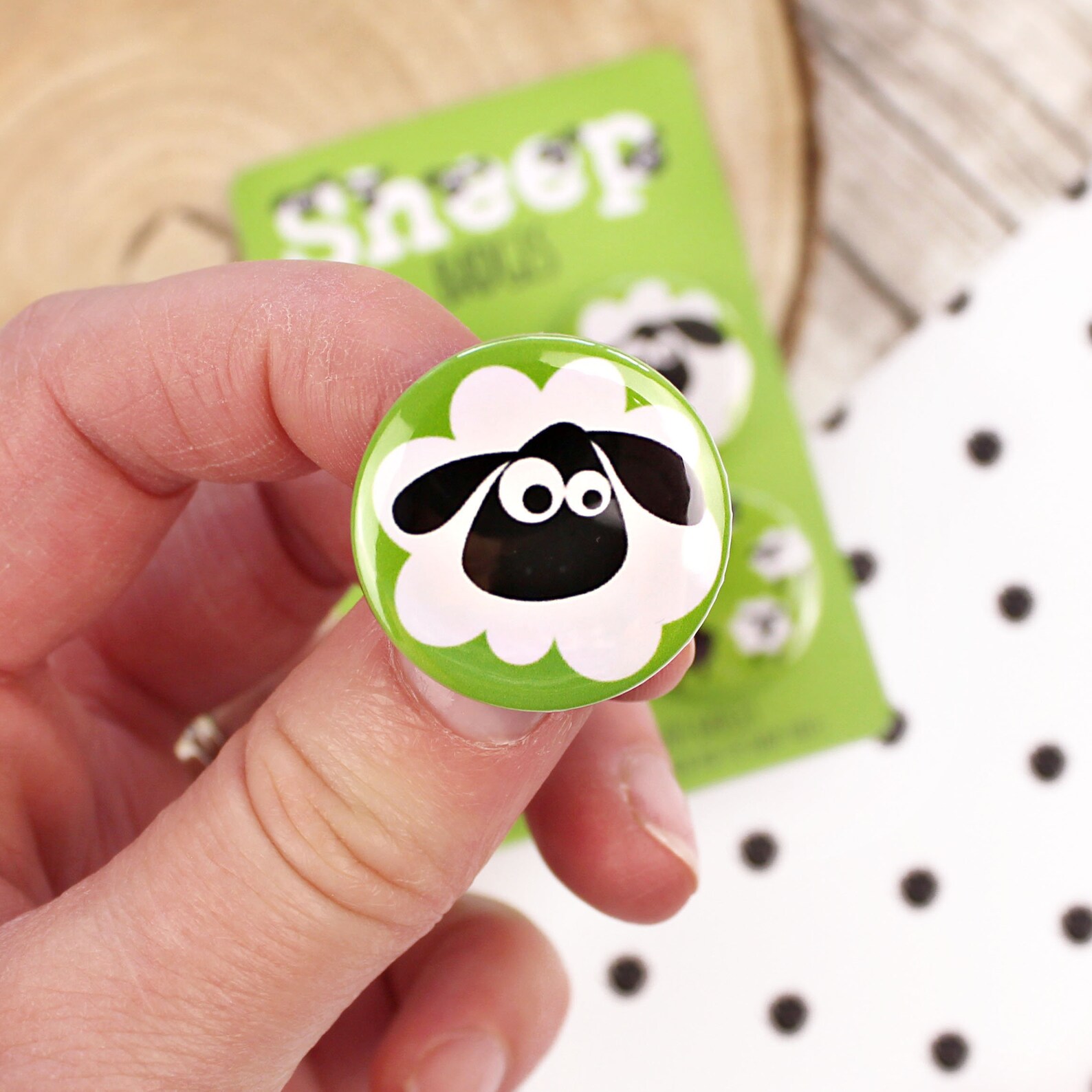 Cute Black and White Sheep Pin Badges - Set of Four - Etsy UK