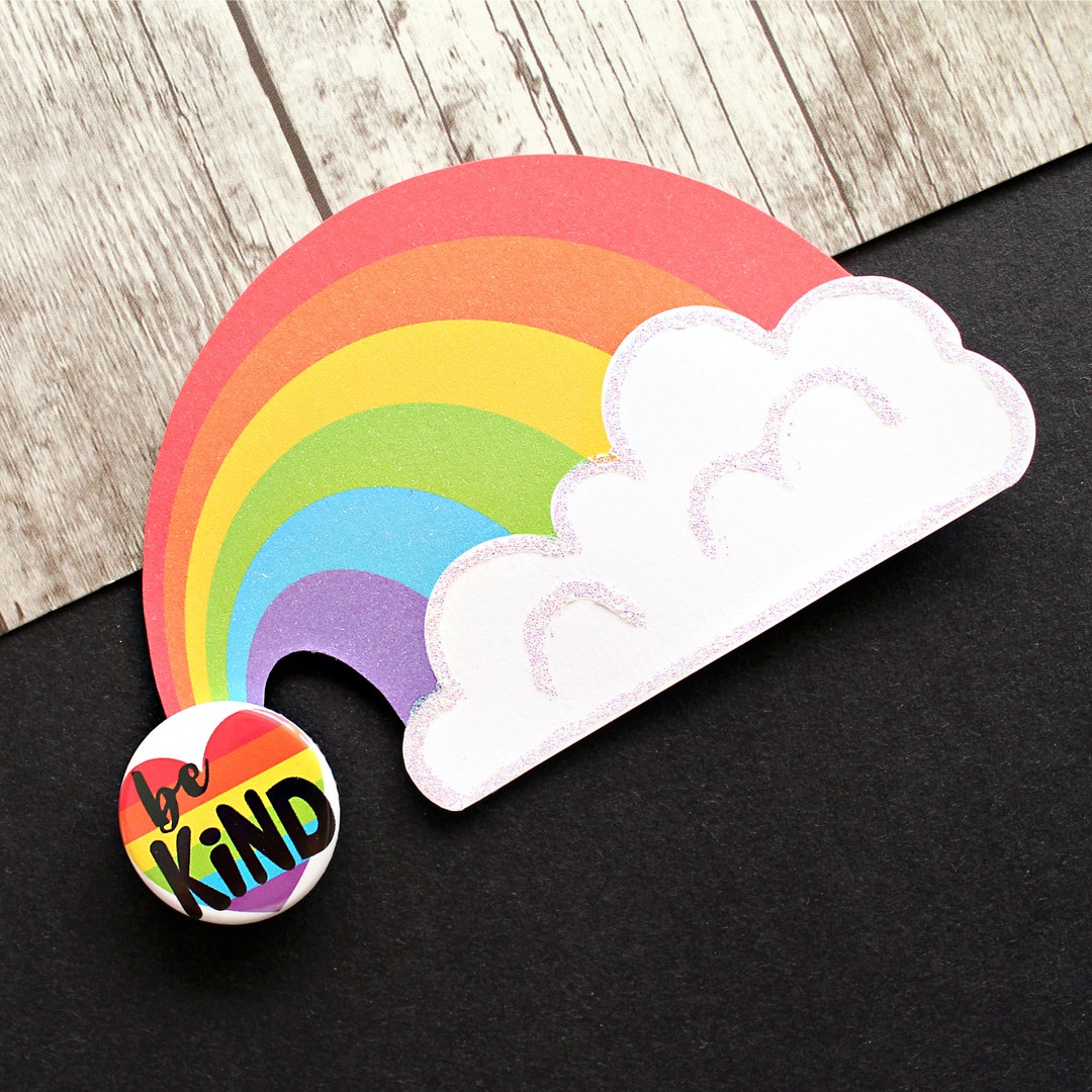 Be Kind Rainbow Button Badge - Etsy UK