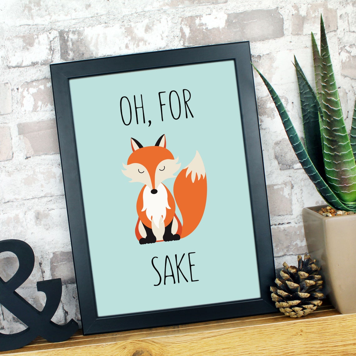 For Fox Sake Funny Word Pun Print - Etsy UK