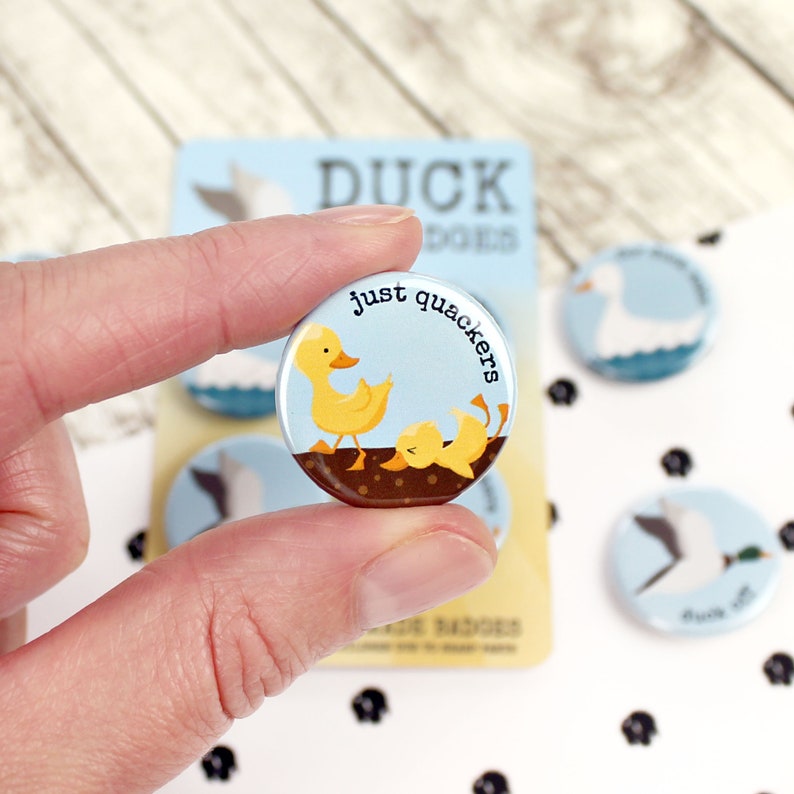 Duck Rude Word Pun Pin Badges Set of Four | Etsy UK