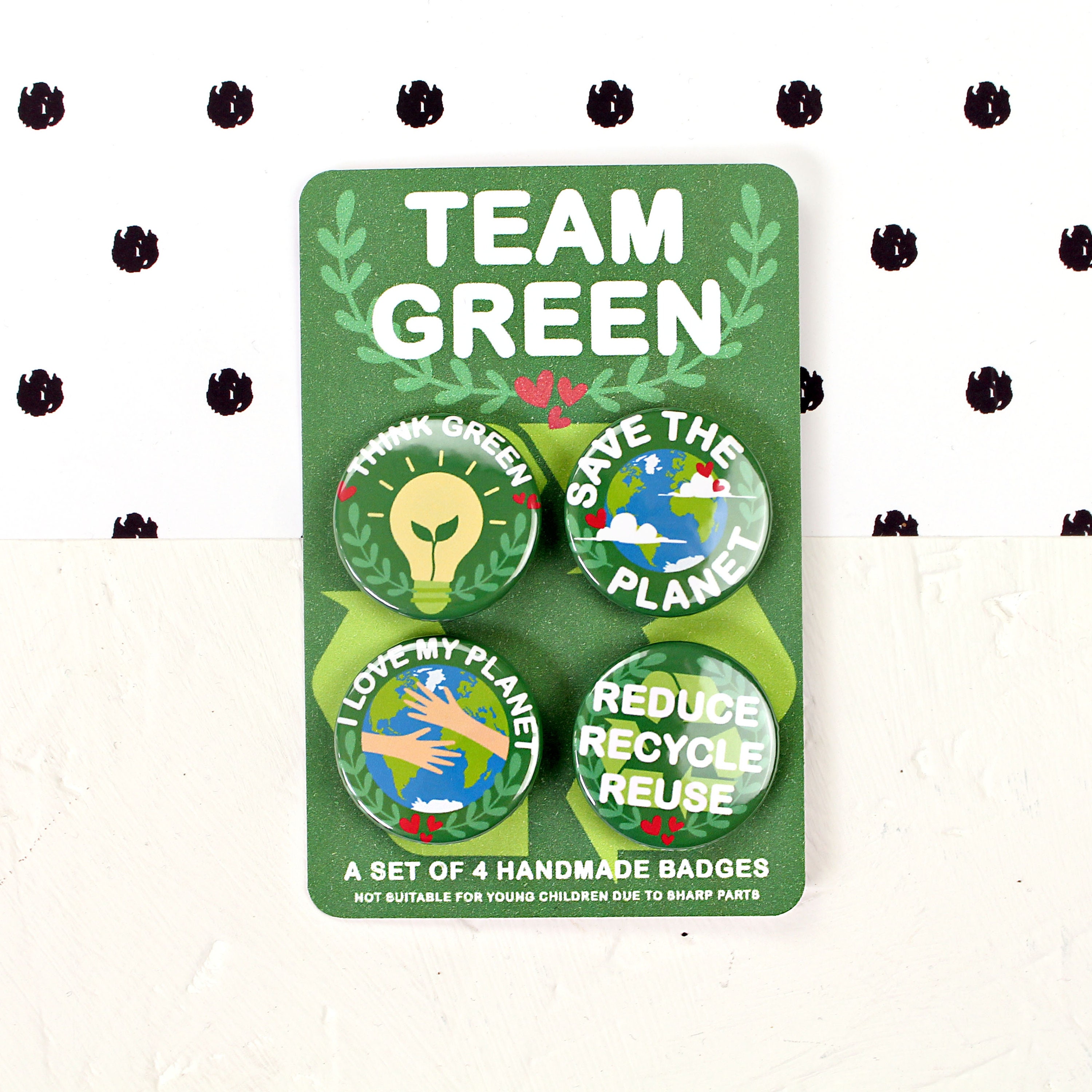 Environment Save the Planet Pin Badges - Set of Four - Etsy UK