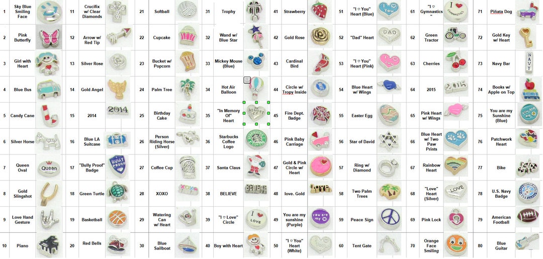 Charms for Floating Glass Locket Pendant Necklace Gift - Etsy