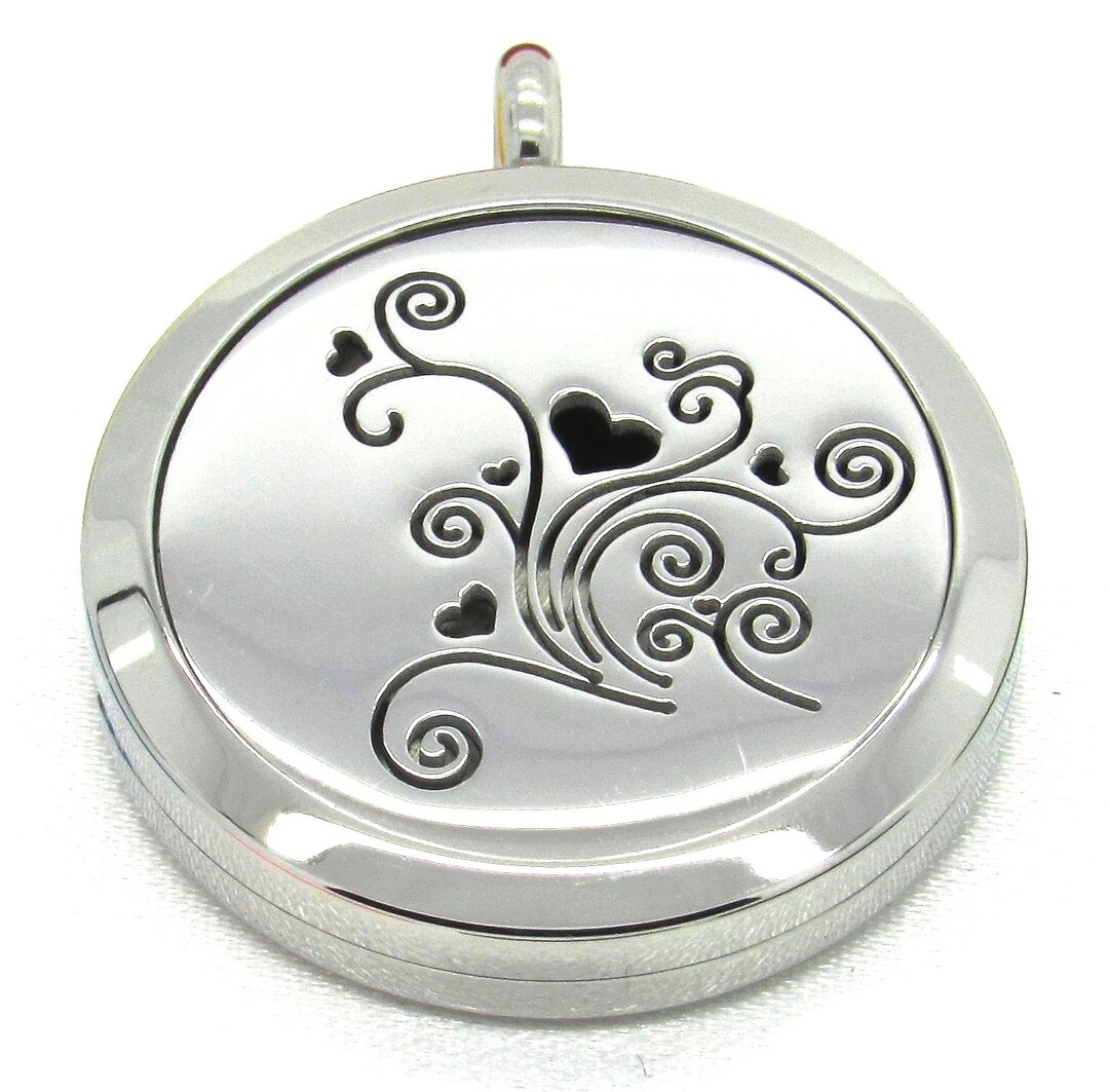 Stainless Steel Silver Heart Vine Aromatherapy Essential Oil Diffuser ...