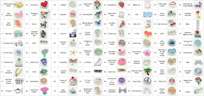 Charms for Floating Glass Locket Pendant Necklace Bracelet Gift - Etsy