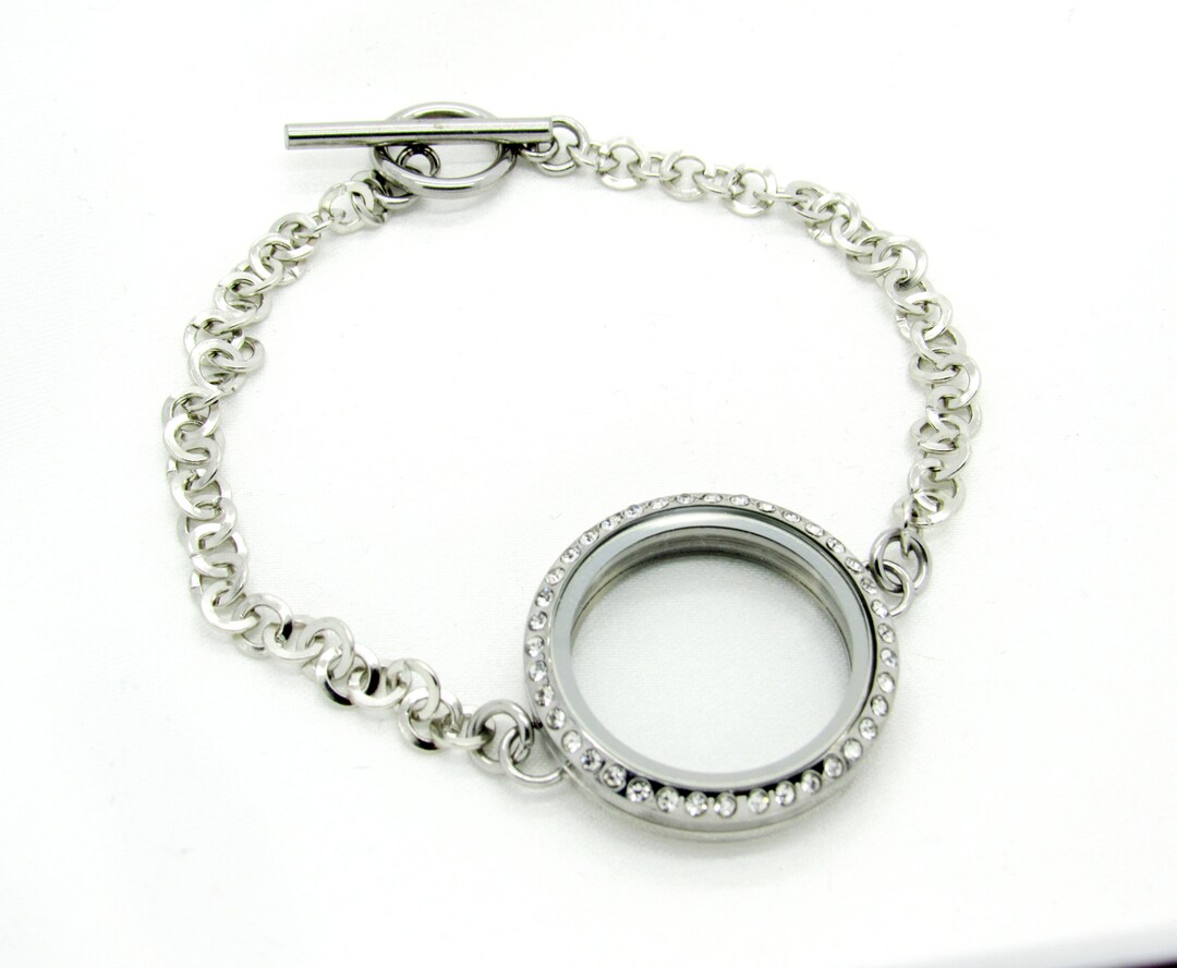 Stainless Steel Silver Round Twist Open Waterproof Floating Locket ...