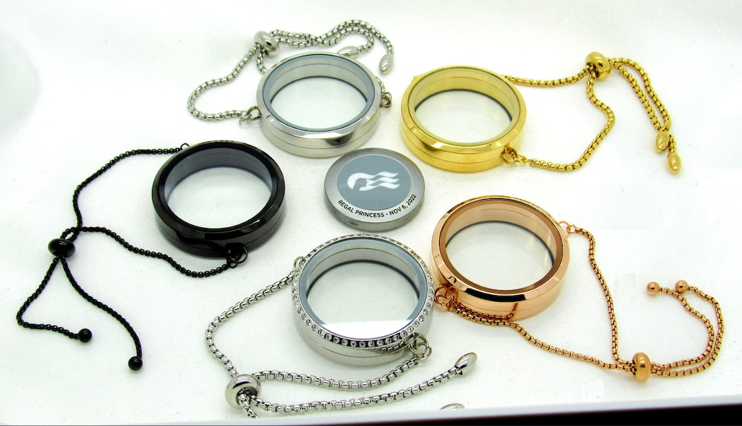 Stainless Steel Black Gold Rose Silver Floating Glass Twist Waterproof ...